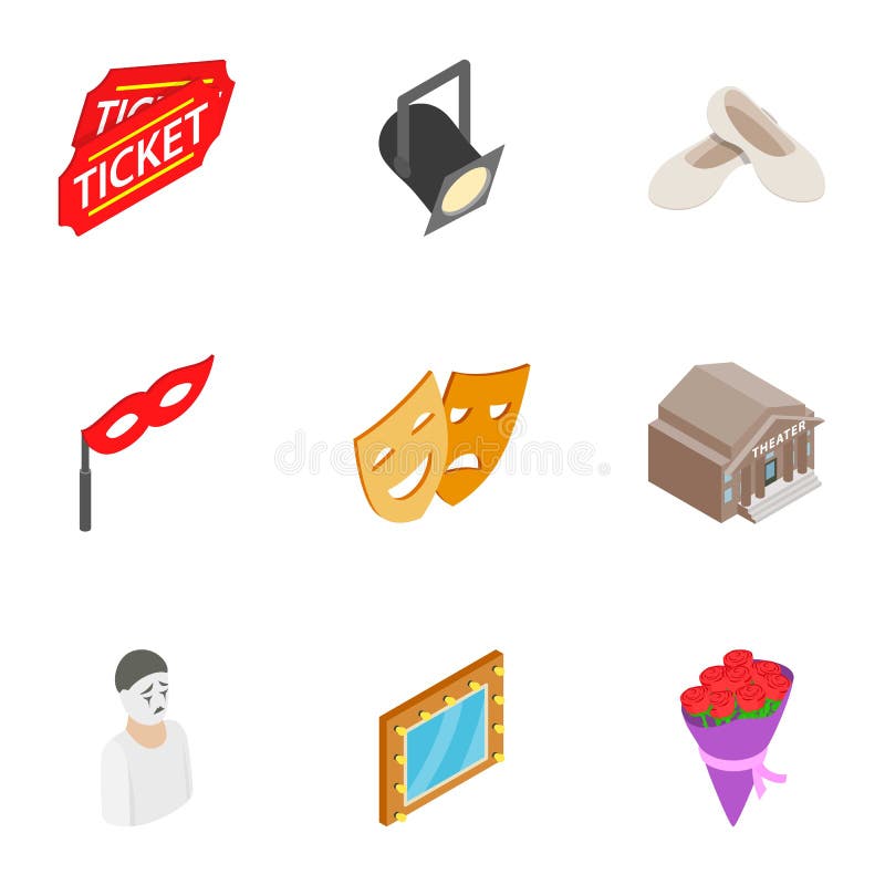 Entertainment Icons Set, Isometric 3d Style Stock Vector - Illustration ...