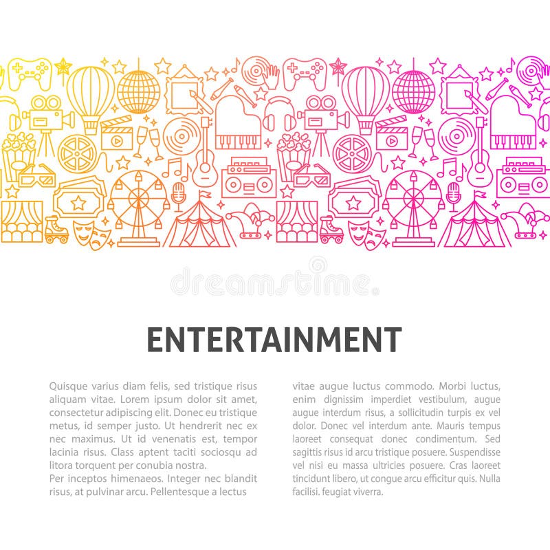 Entertainment Line Template Poster Stock Vector - Illustration of movie ...