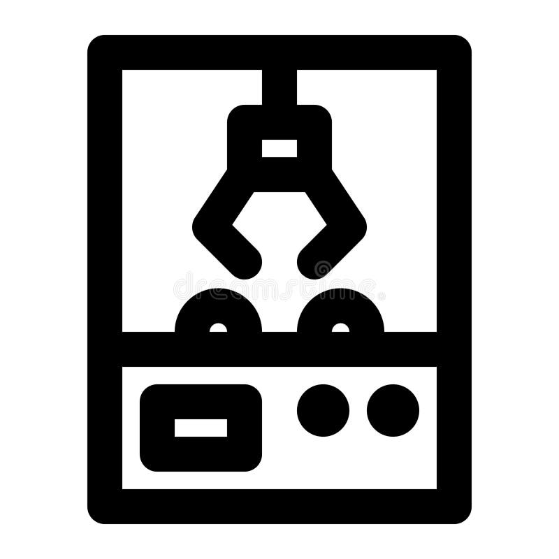 Claw Machine, Arcade, Claw Crane Outline Icon Stock Vector ...