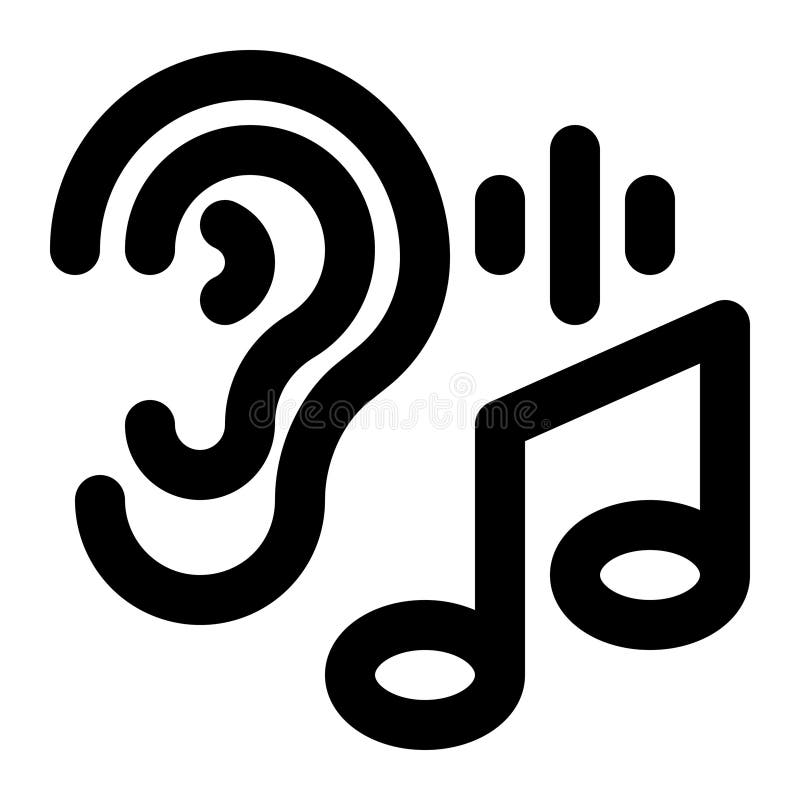 Listen Music, Listen Song, Listening Outline Icon Stock Vector ...