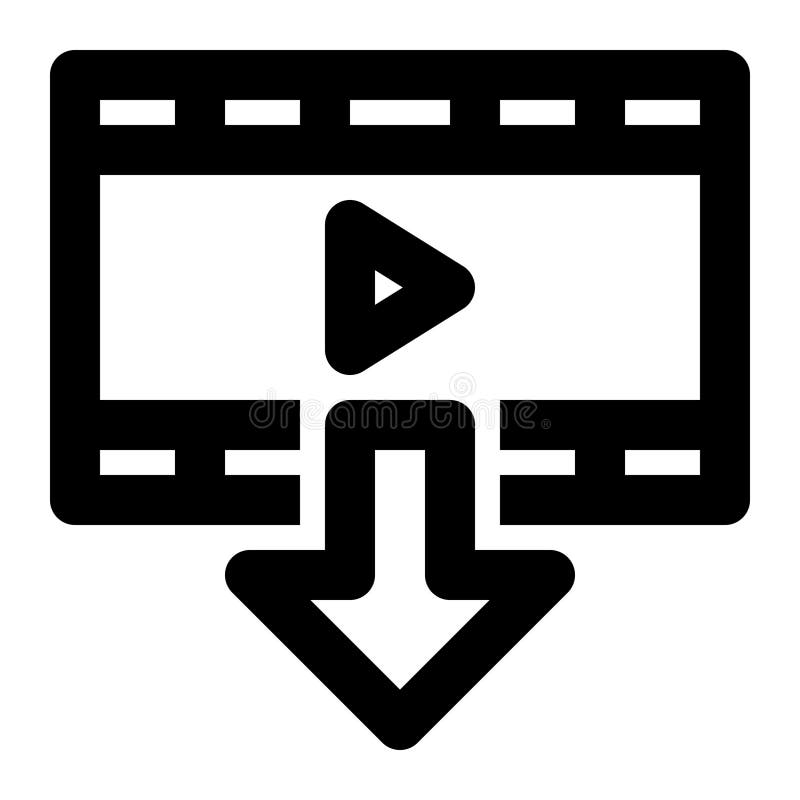 Video Downloader, Video Downloading Outline Icon Stock Vector ...