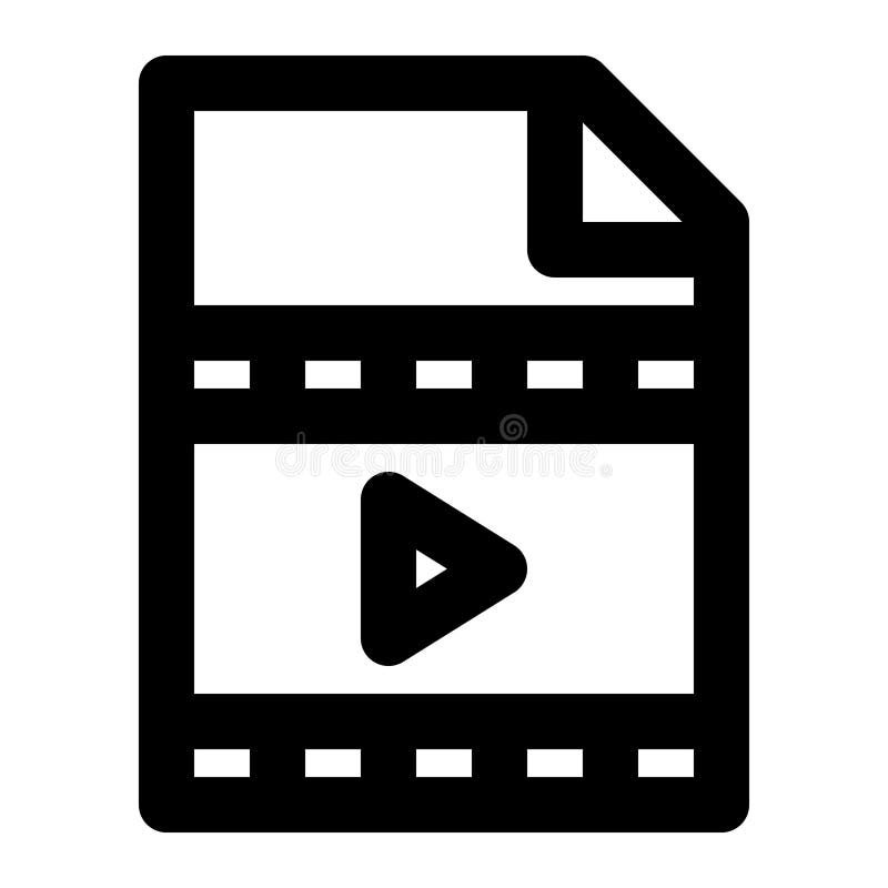 Video File, Video Data, Movie File Outline Icon Stock Illustration ...