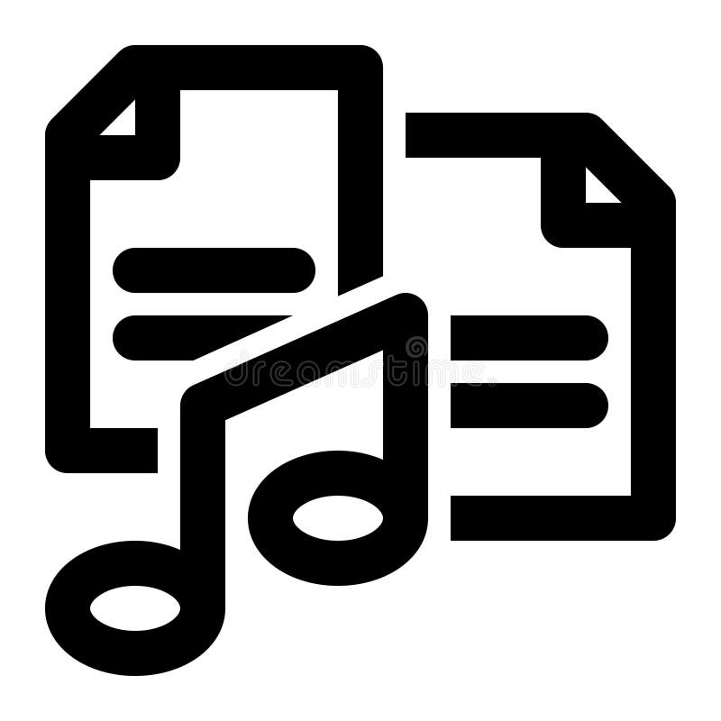 Music File, Music Data, Music Information Outline Icon Stock Vector ...
