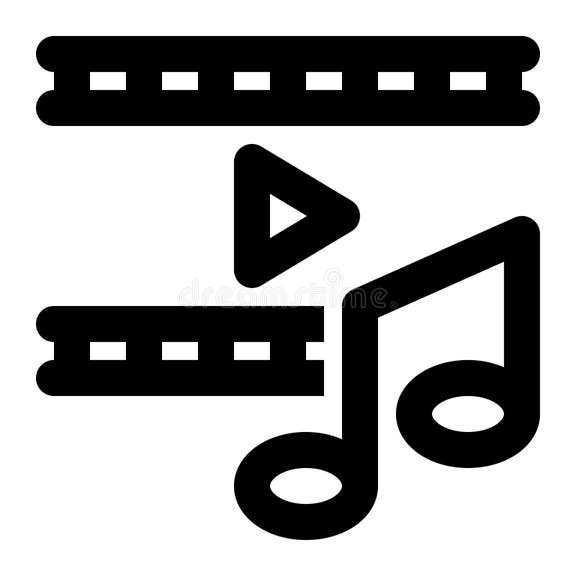 Entertainment, Music Video, Video Clip Outline Icon Stock Vector ...