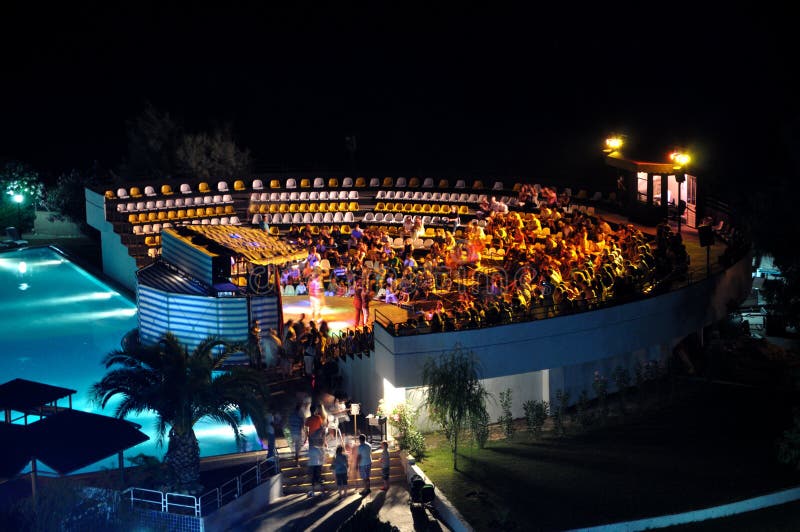 Entertainment in Rich Hotel during Night Stock Image - Image of cold ...