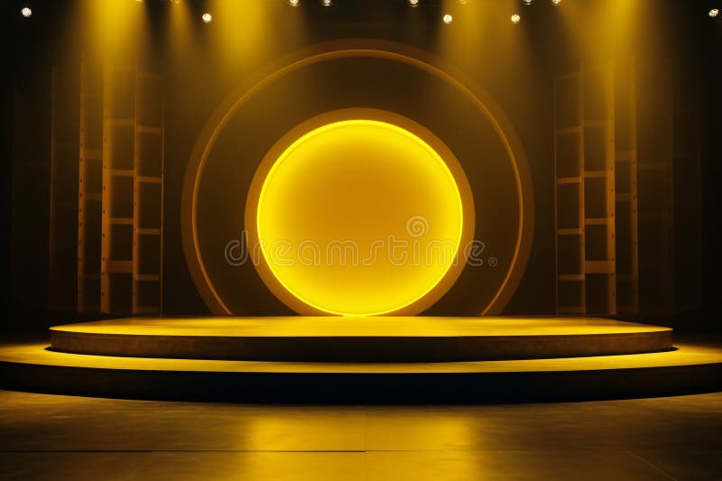 Entertainment Show Stage with Spotlight Lighting, Perfect for Dramatic Performance Production ...