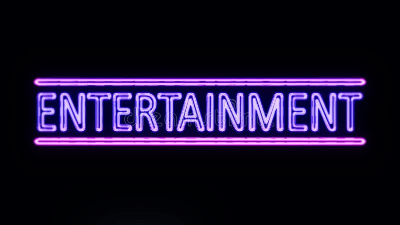 Entertainment Sign in Neon Style Turning on Stock Footage - Video of ...