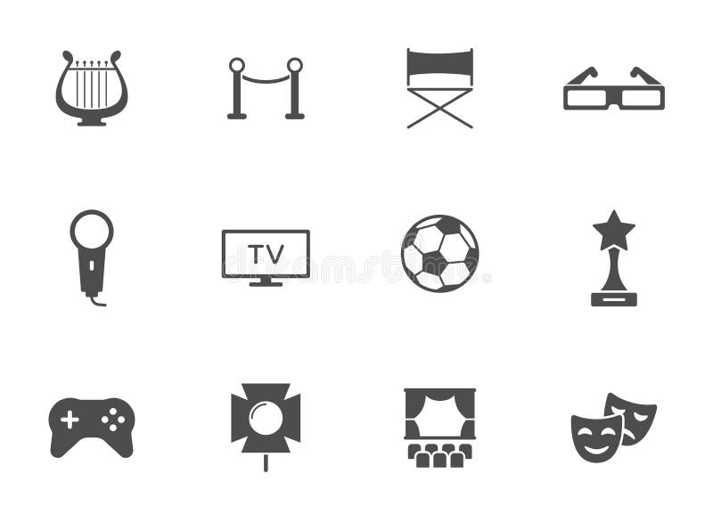 Entertainment Silhouette Vector Icons Isolated Stock Vector ...