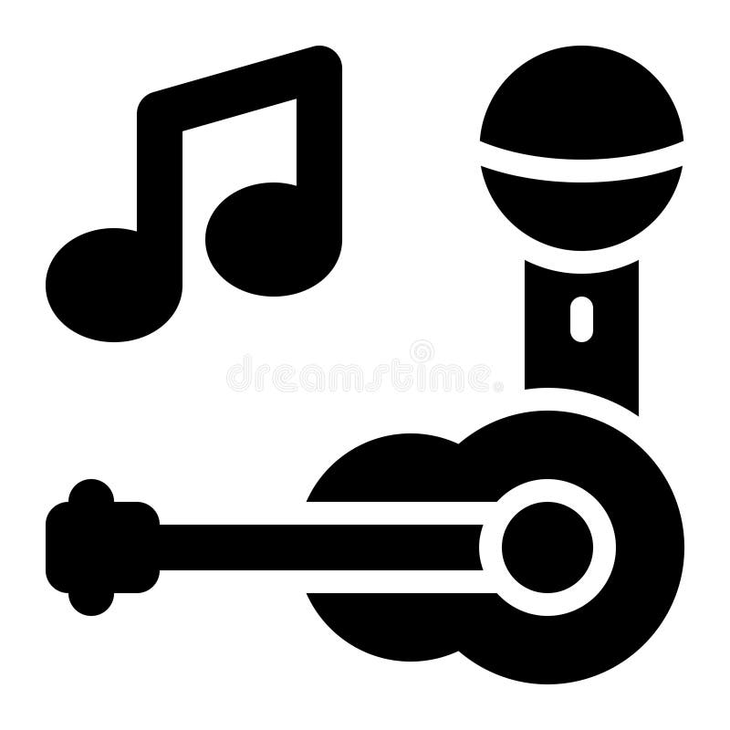 Live Music, Concert, Singing Glyph Solid Icon Stock Vector ...