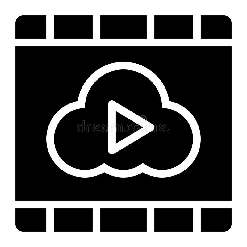 Cloud Video, OTT Glyph Solid Icon Stock Vector - Illustration of ...