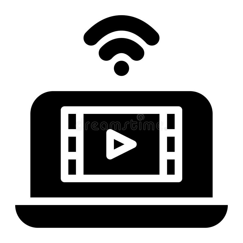 Video Streaming, Movie Streaming, Online Video Glyph Solid Icon Stock ...