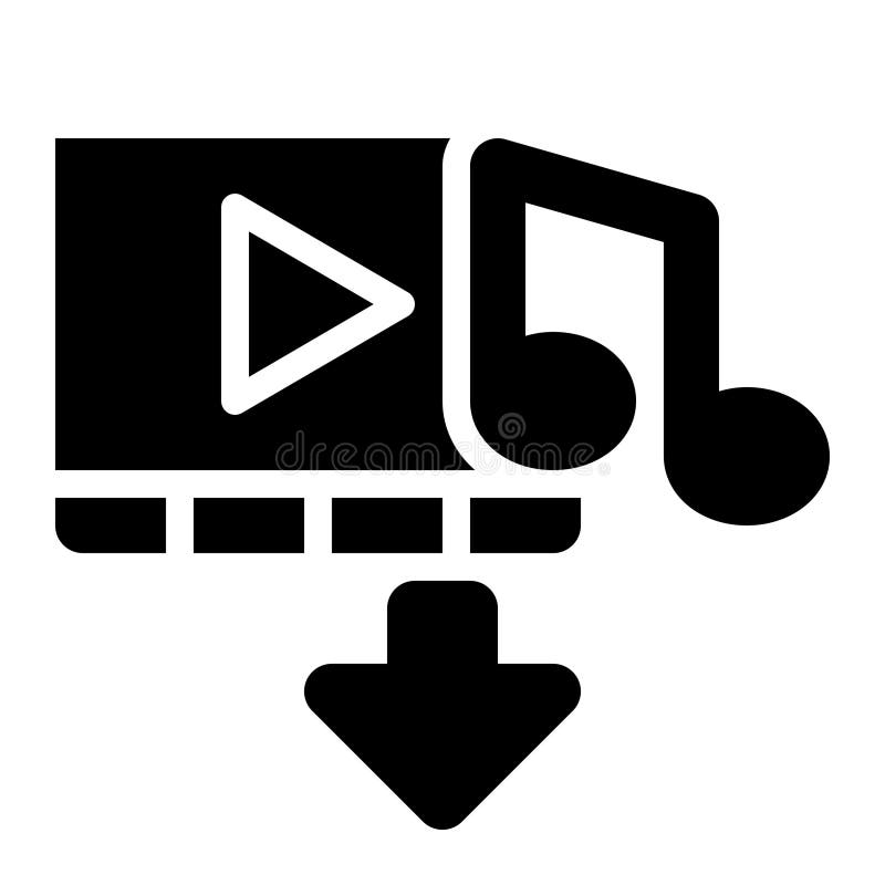 Media Downloader, Multimedia Downloader Glyph Solid Icon Stock Vector ...
