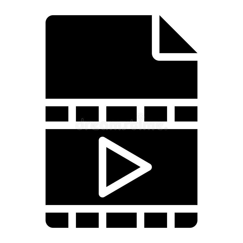 Video File, Video Data, Movie File Glyph Solid Icon Stock Vector ...