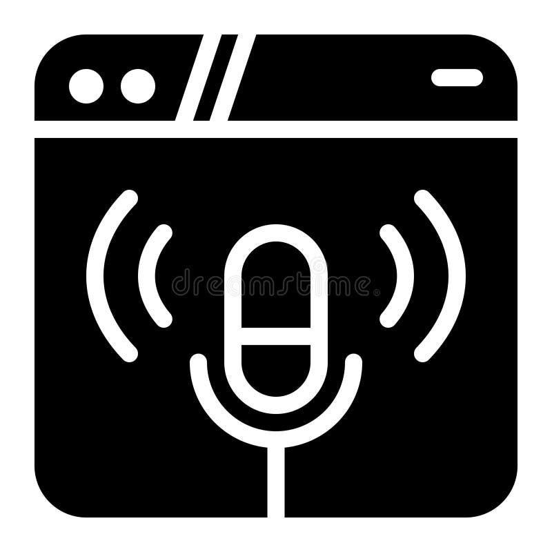 Radio Streaming, Web Radio, Online Radio Glyph Solid Icon Stock Vector ...