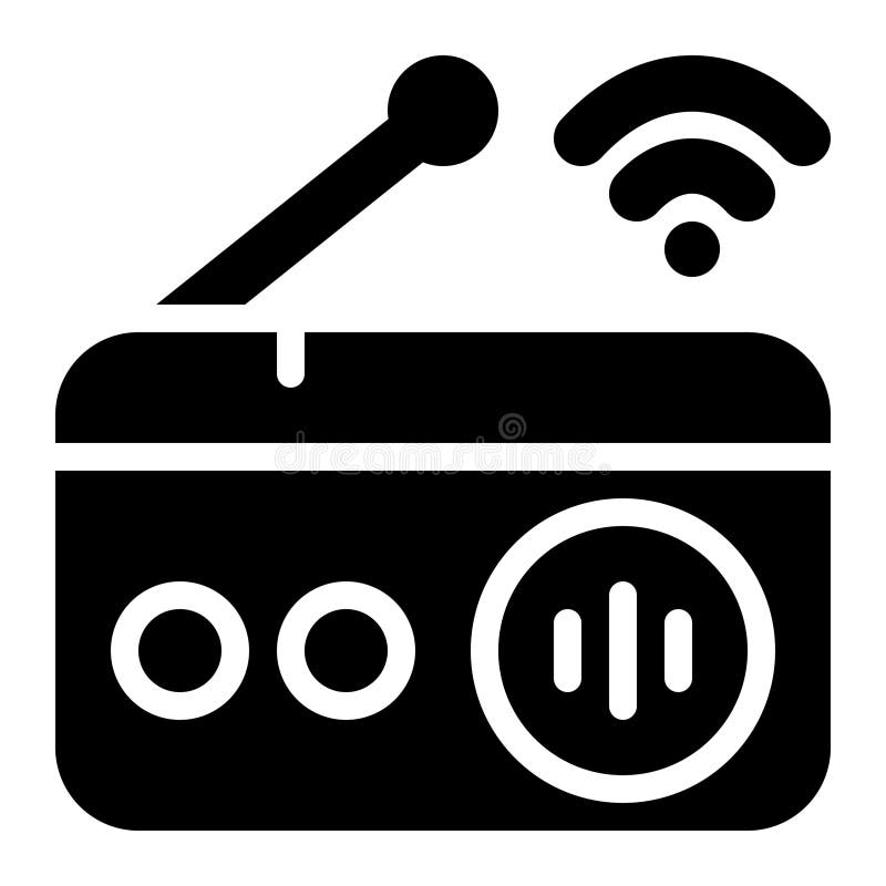 Online Radio, Internet Radio, Digital Radio Glyph Solid Icon Stock ...