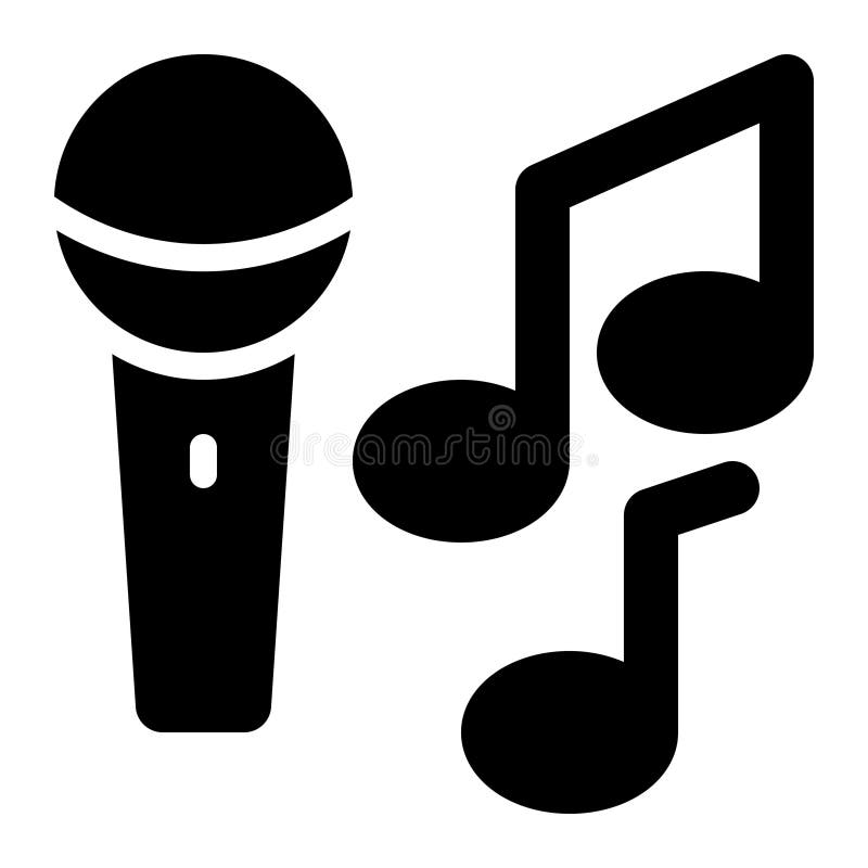 Sing, Song, Singing Glyph Solid Icon Stock Vector - Illustration of ...