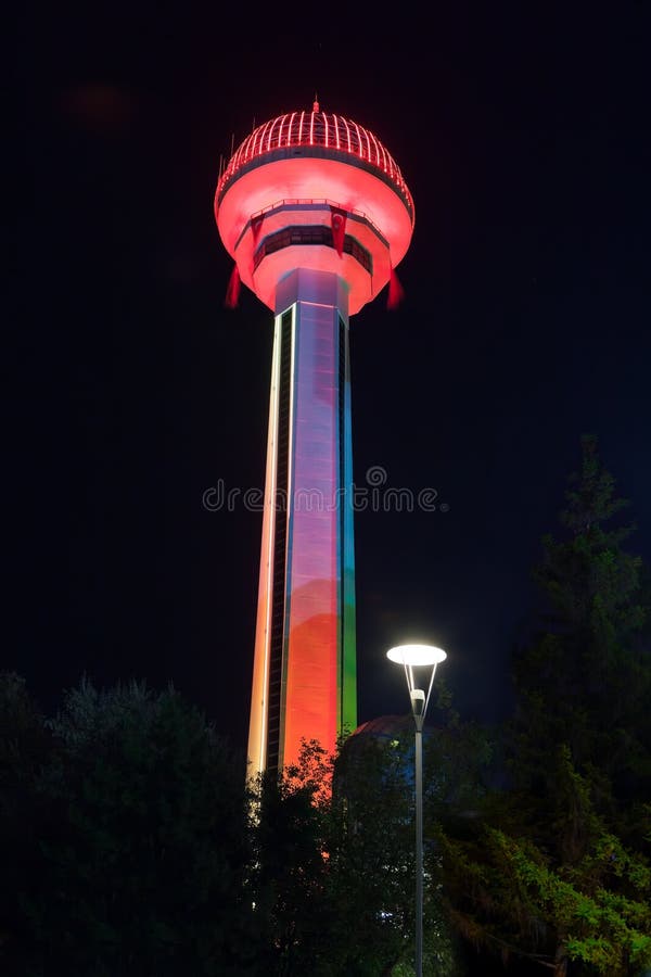 Entertainment Tower in Ankara Turkey at Night Stock Image - Image of ...