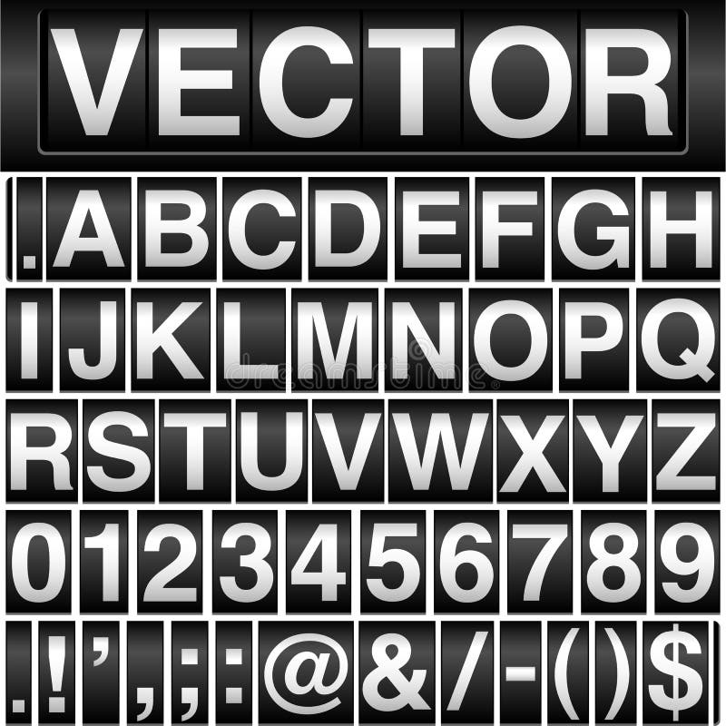 Entfernungsmesser-Alphabet Und Zahlen Vektor Abbildung - Illustration ...