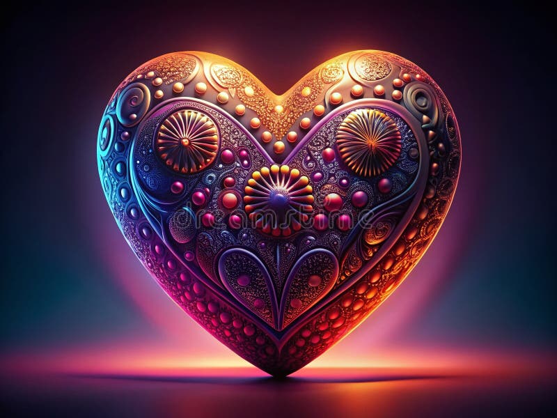Enthralling Abstract Heart Design a Glowing LowLight Exploration of ...