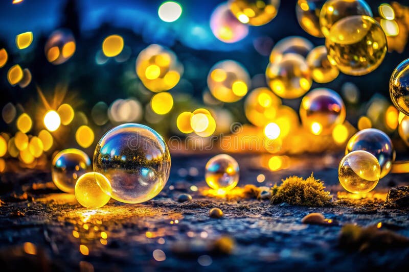 Enthralling Abstract Night Photography Background Glowing Yellow and ...