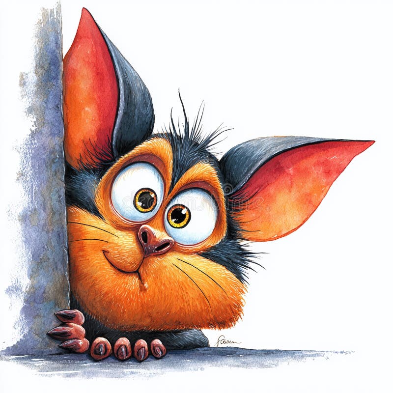 Enthralling BacktoSchool Clip Art a Curious Bat Peeking from a Corner ...