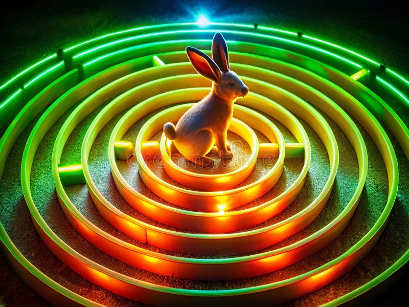 A rabbit maze game stock vector. Illustration of hole - 123951993