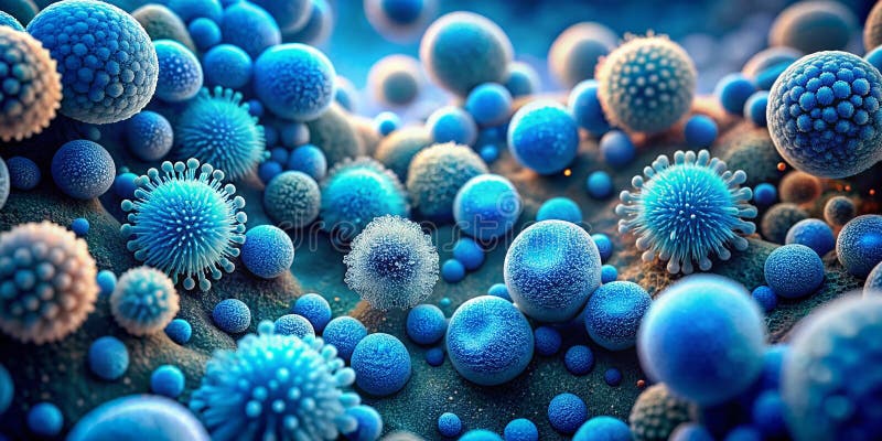 Enthralling Closeup of a Microscopic Blue Bacterial Colony a Stunning ...