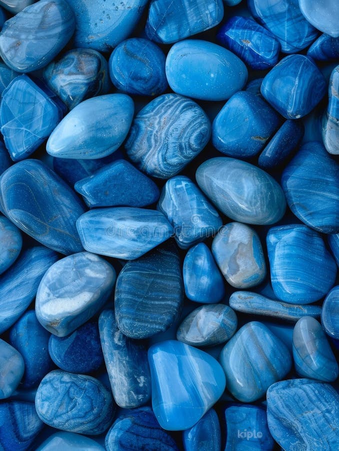 An Enthralling Collection of Smooth, Marbled Blue Stones, Their ...