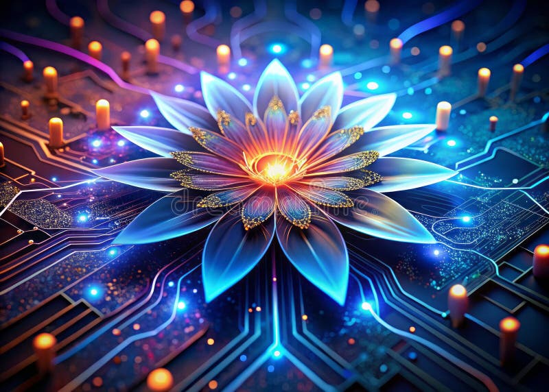 Digital Floral Motif Illustration Stock Illustration - Illustration of ...