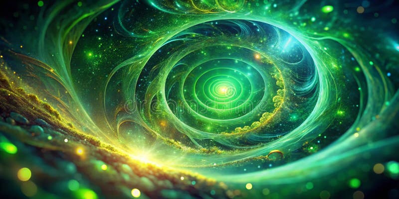 Enthralling Green Glowing Spiral a Multidimensional Vortex of Light and ...