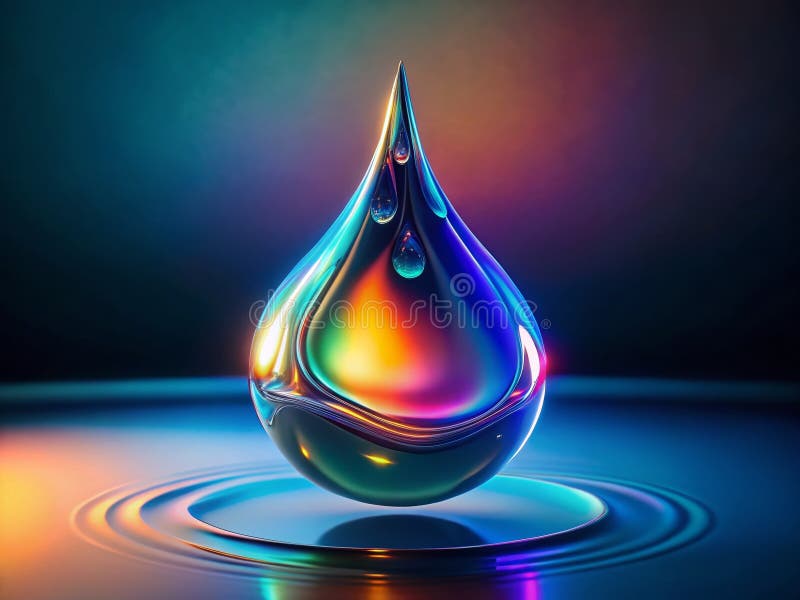 Enthralling Holographic Fluid Drop a Stunning Abstract Image Capturing ...