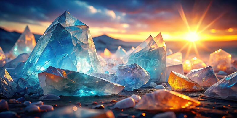 Enthralling Ice Shard Frame a Vibrant Translucent Design Element for ...