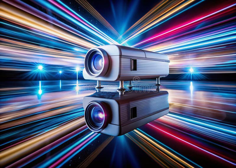 Enthralling Light Trails a Long Exposure Photography Masterpiece Featuring a White Projector on ...