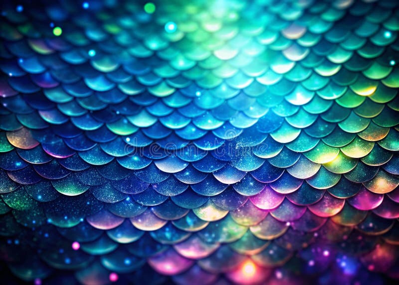 Enthralling Mermaid Scale Silhouette a Vibrant Burst of Color and ...