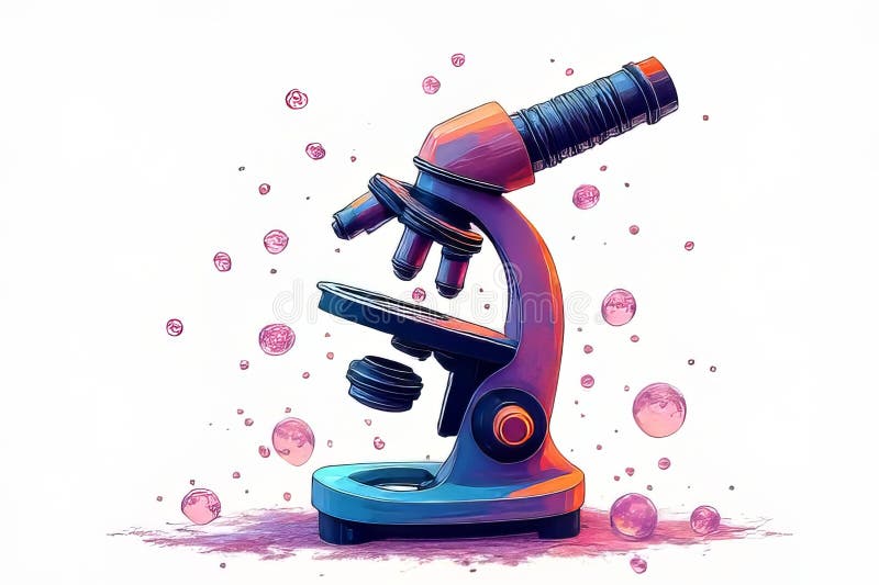 Enthralling Microscopic World a Vibrant Illustration of a Microscope ...