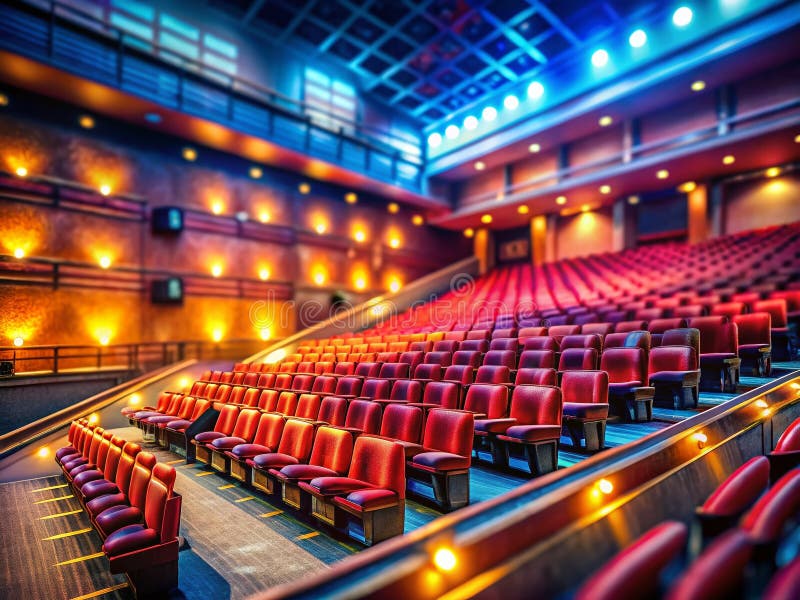 Enthralling Miniature Cinema Auditorium a TiltShift 3D Render of a ...