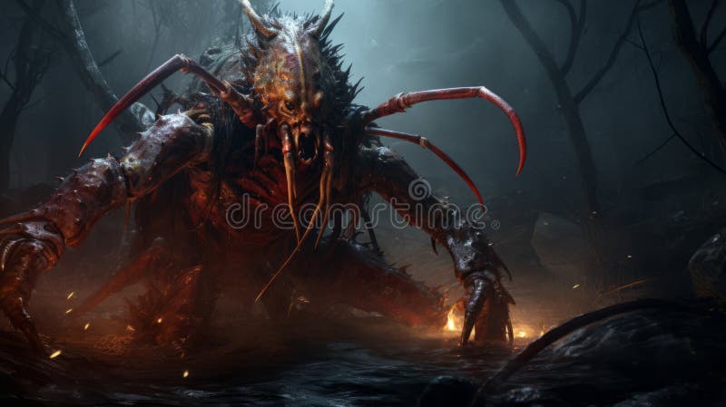 Enthralling Nightmare Creature: Structured Chaos in Dark Wood Stock ...