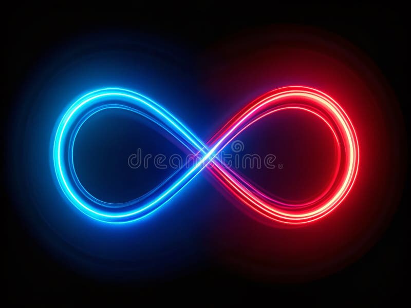 Enthralling Red and Blue Neon Infinity Symbol a Stunning Visual Display ...