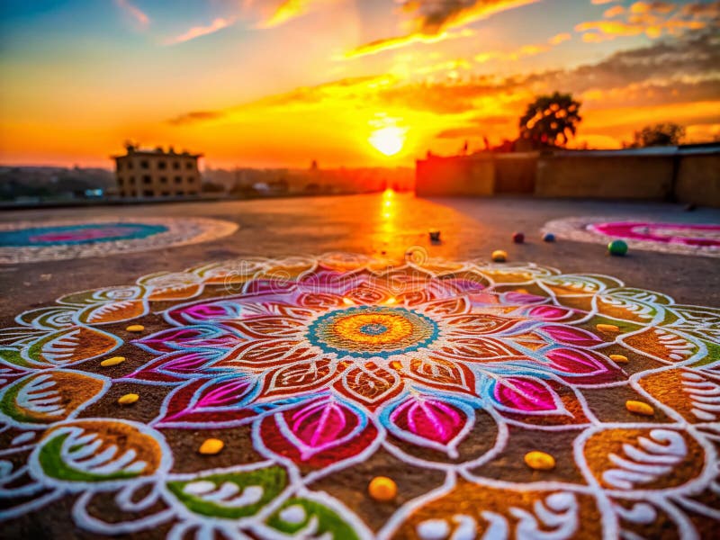 Enthralling Silhouette Rangoli a Visual Symphony of Intricate Floor ...