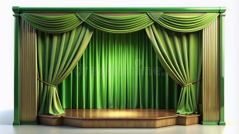 Enthralling Tilt-Shift Image of a Vibrant Green Theater Stage, Ready ...
