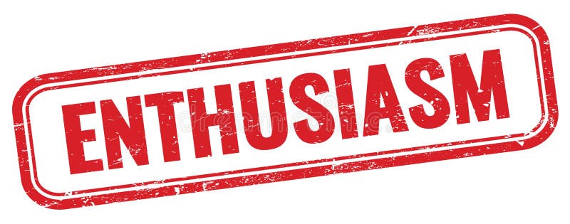 ENTHUSIASM Text on Violet Indigo Round Grungy Stamp Stock Illustration ...