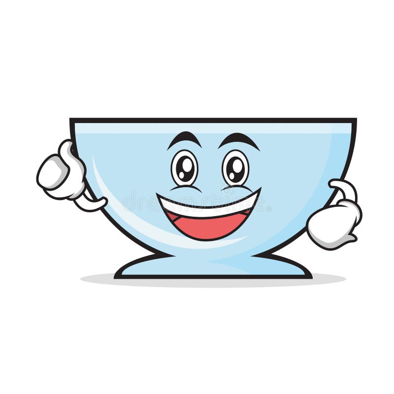 Enthusiastic Bowl Character Cartoon Style Stock Vector - Illustration ...