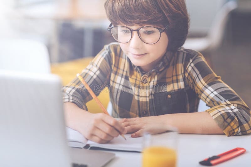 Enthusiastic Boy Writing Down Notes Stock Photos - Free & Royalty-Free ...