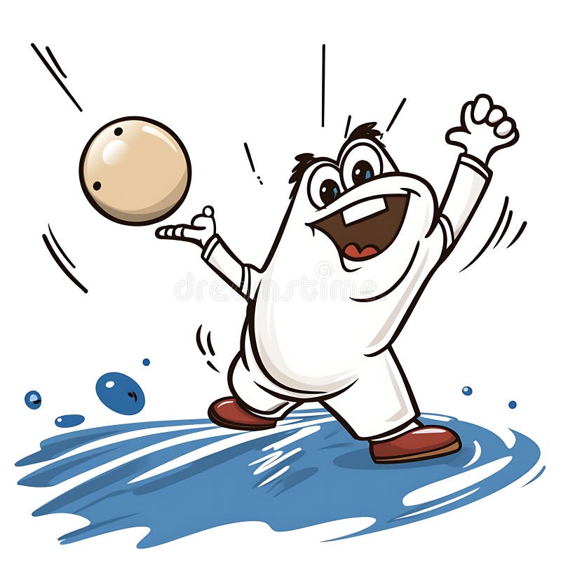 Enthusiastic Cartoon Character Joyfully Interacts with a Floating ...