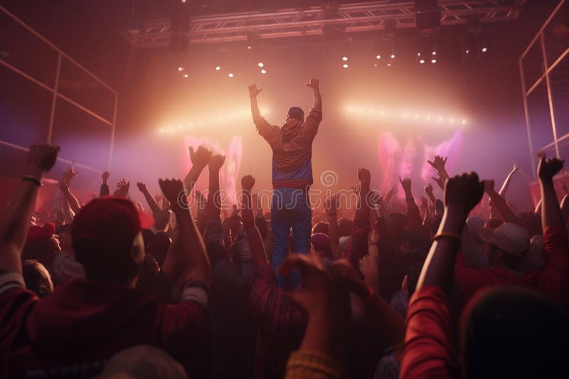 Enthusiastic Cheers and Applause from the Crowd Stock Illustration ...