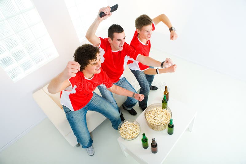 Enthusiastic sport fan stock image. Image of fans, leisure - 6961755