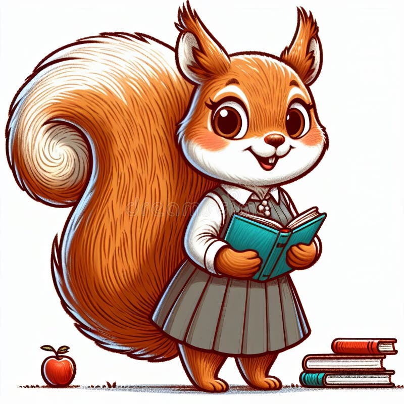 Knowledgeable Squirrel Stock Illustrations – 6 Knowledgeable Squirrel ...