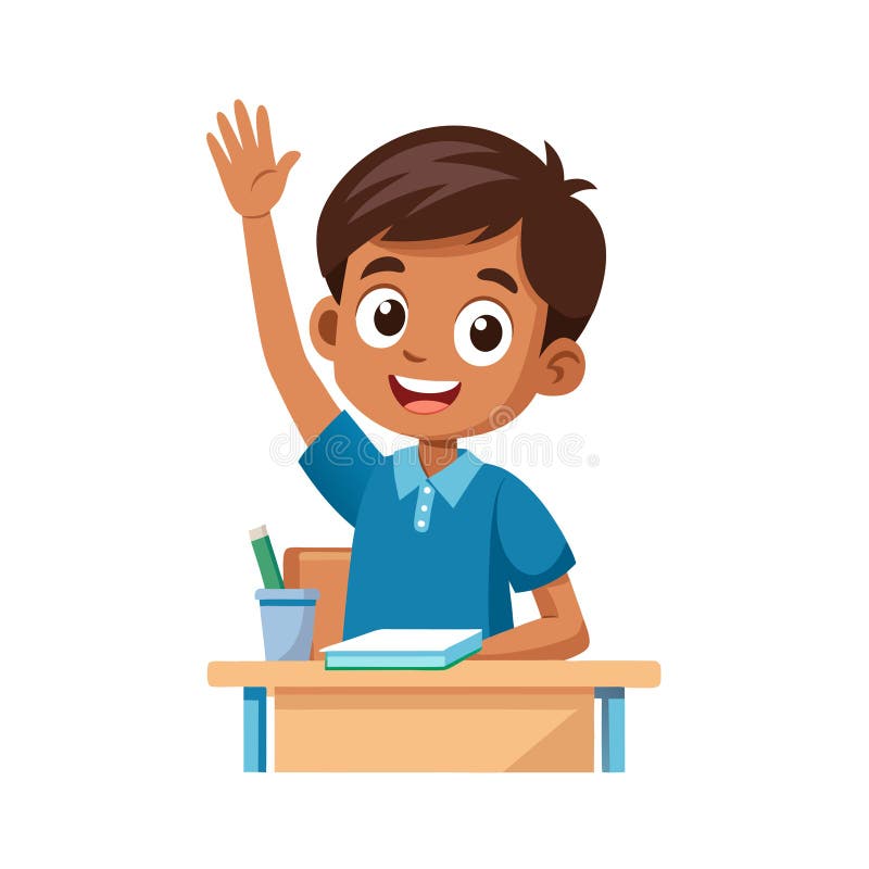 Enthusiastic Student Raising Hand in Class, Active Learning and ...