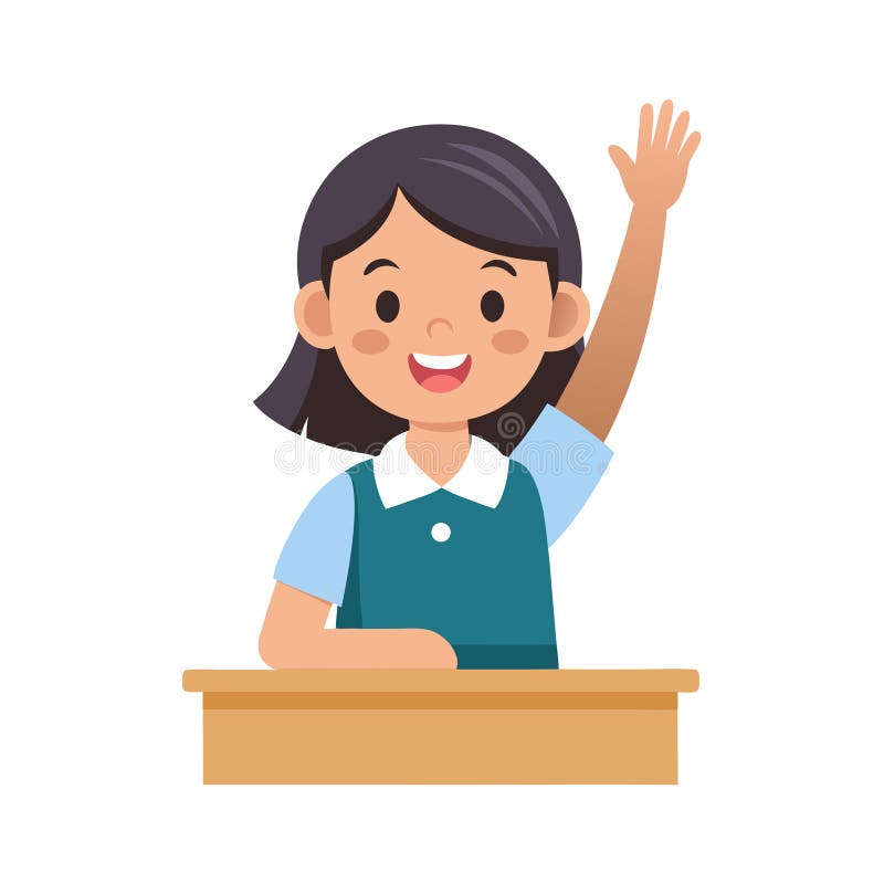 Enthusiastic Student Raising Hand in Class Ready To Answer a Question ...