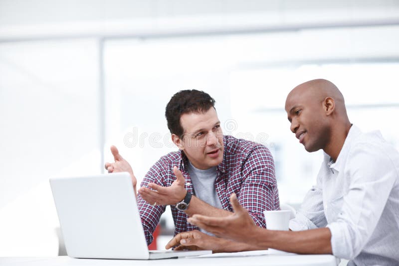 Enthusiastic about Their Latest Project. Two Professionals Having a ...